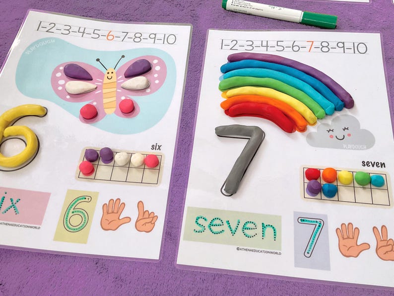 Counting and Numbers Play Dough Mats Printable Preschool Activities ...
