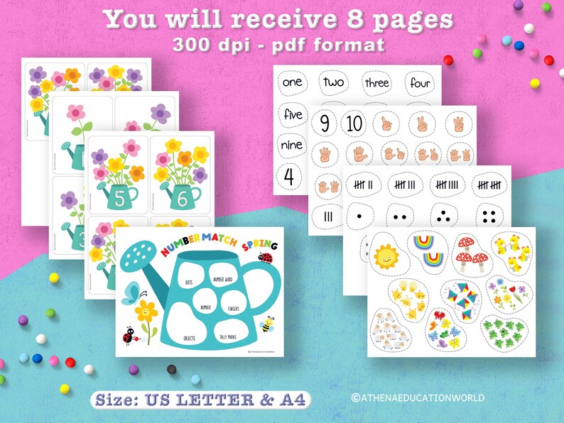 Spring Number Match Activity for Toddlers,counting Practice 1-10 ...