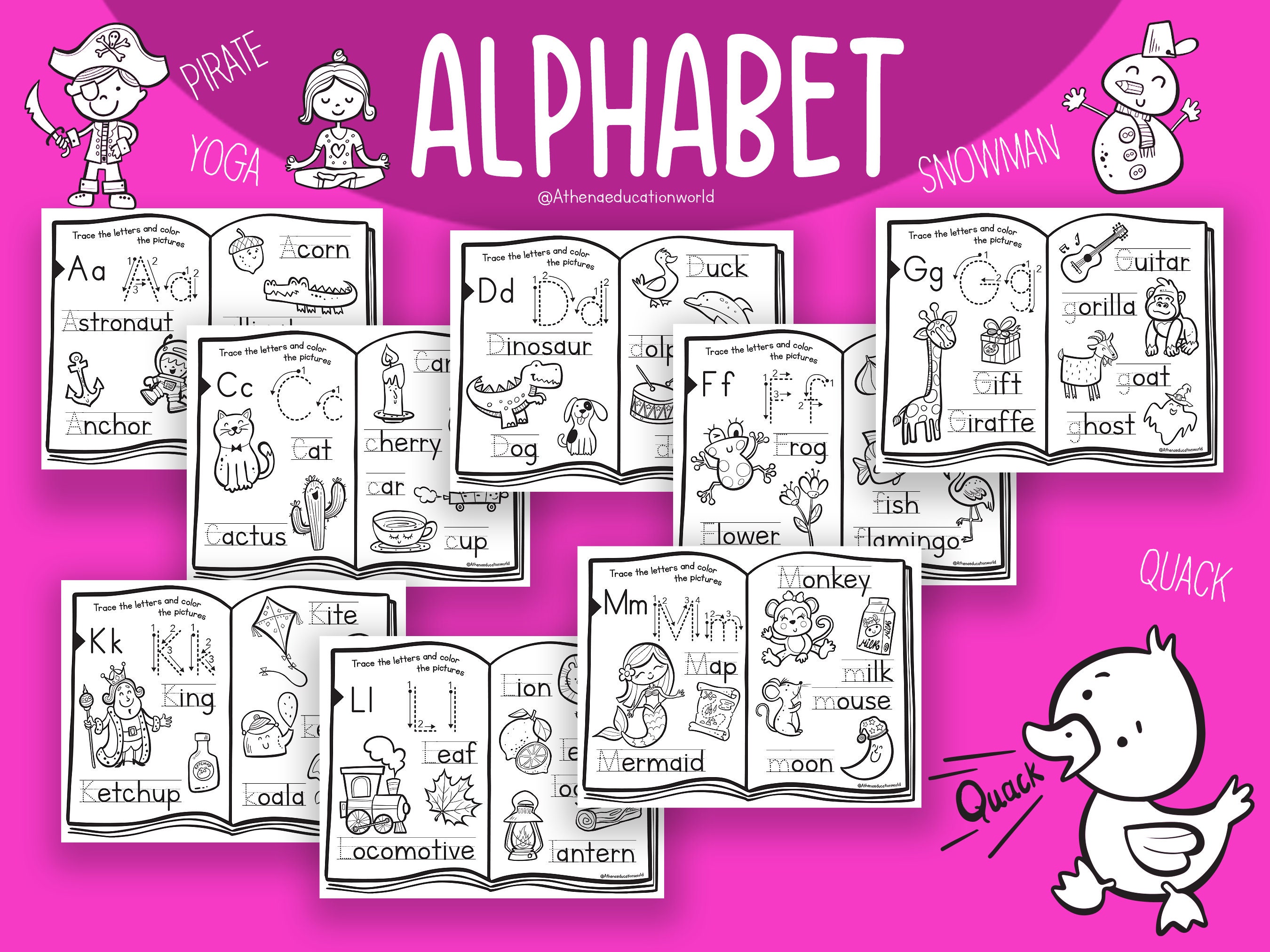 Preschool Pre-k + Kindergarten Alphabet Bundle, +300 Pages Printable ...
