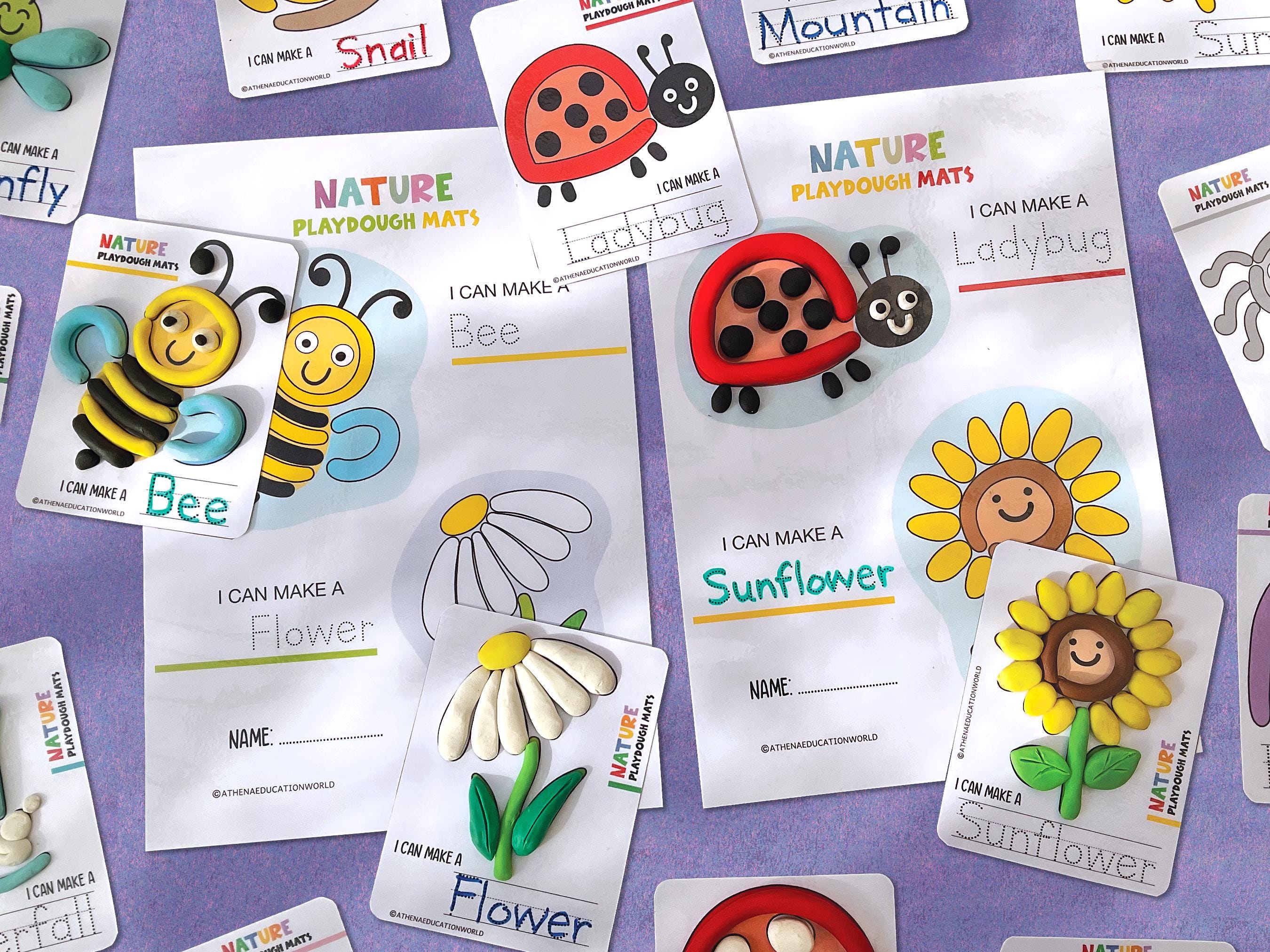 Nature Playdough Mats, Fun Play Doh Activities for Kids, Printable Fine ...