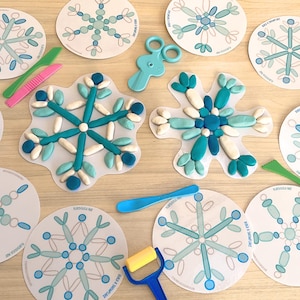 Snowflake Playdough Mats for Kids,winter Fine Motor Activity ...