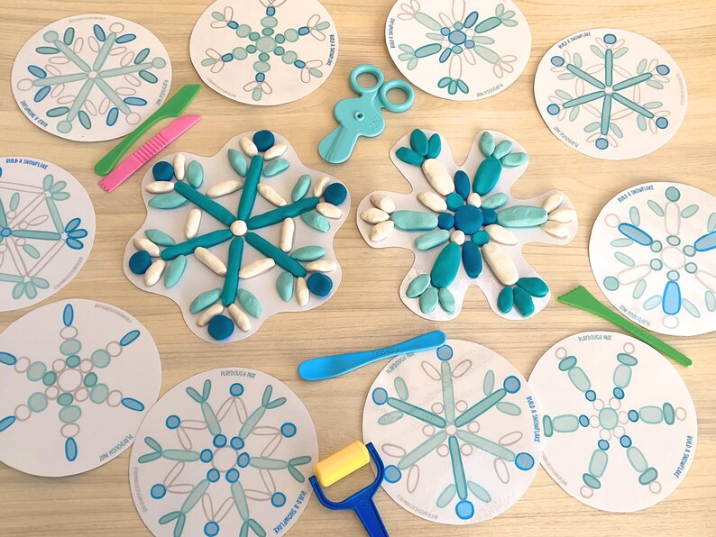 Snowflake Playdough Mats for Kids,winter Fine Motor Activity ...