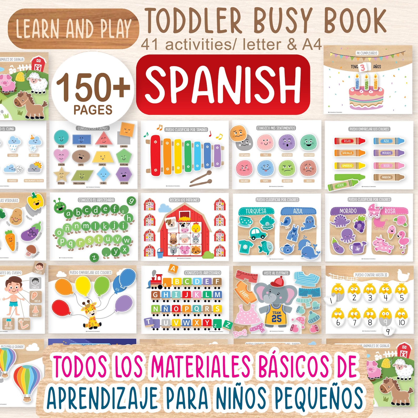 Spanish Busy Book Printable,toddler Learning Binder,homeschool ...