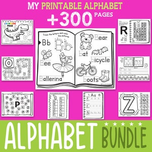Preschool Pre-k + Kindergarten Alphabet Bundle, +300 Pages Printable ...