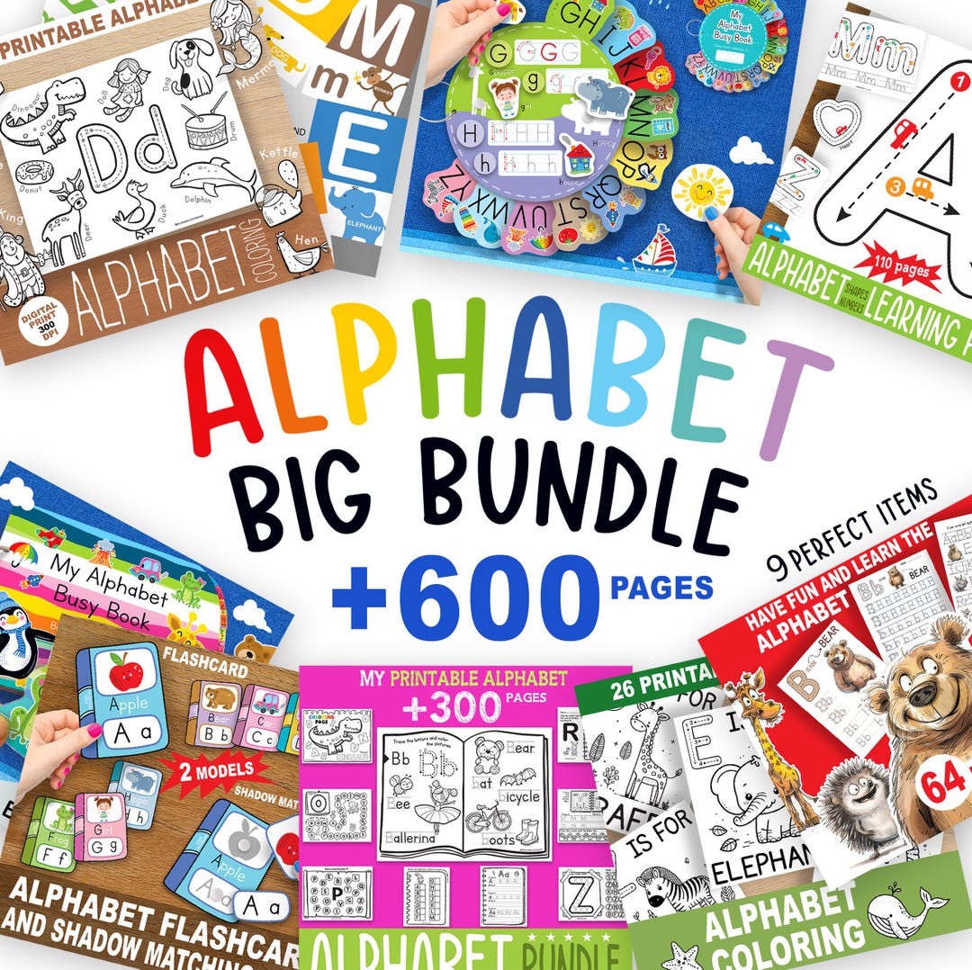Alphabet Busy Book Bundle, ABC Quiet Book, Toddler Learning Binder ...