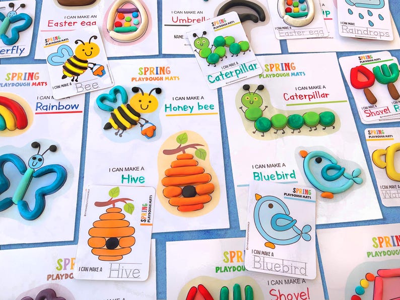 Spring Playdough Mats, Printable Play Dough Activity for Kids ...