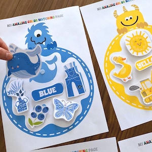 Color Matching Busy Book, Printable Activity,color Sorting Toddler Game ...