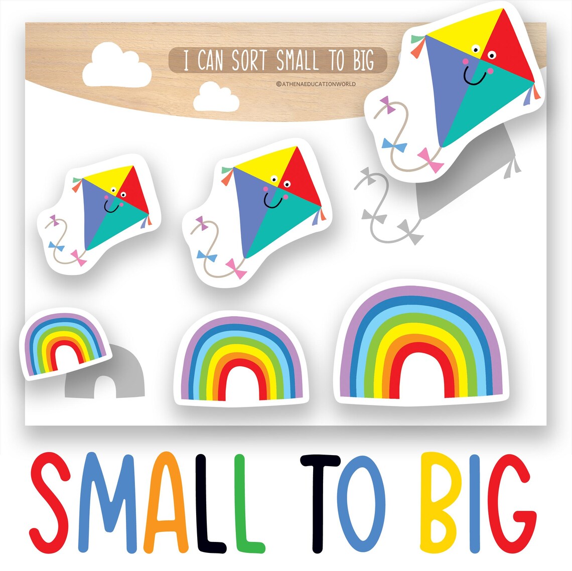 Small to Big Sorting Activity for Toddlers, Preschool Size Sorting ...