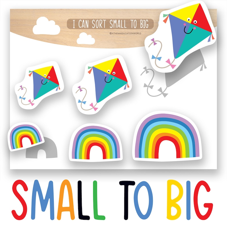 Small to Big Sorting Activity for Toddlers, Preschool Size Sorting ...