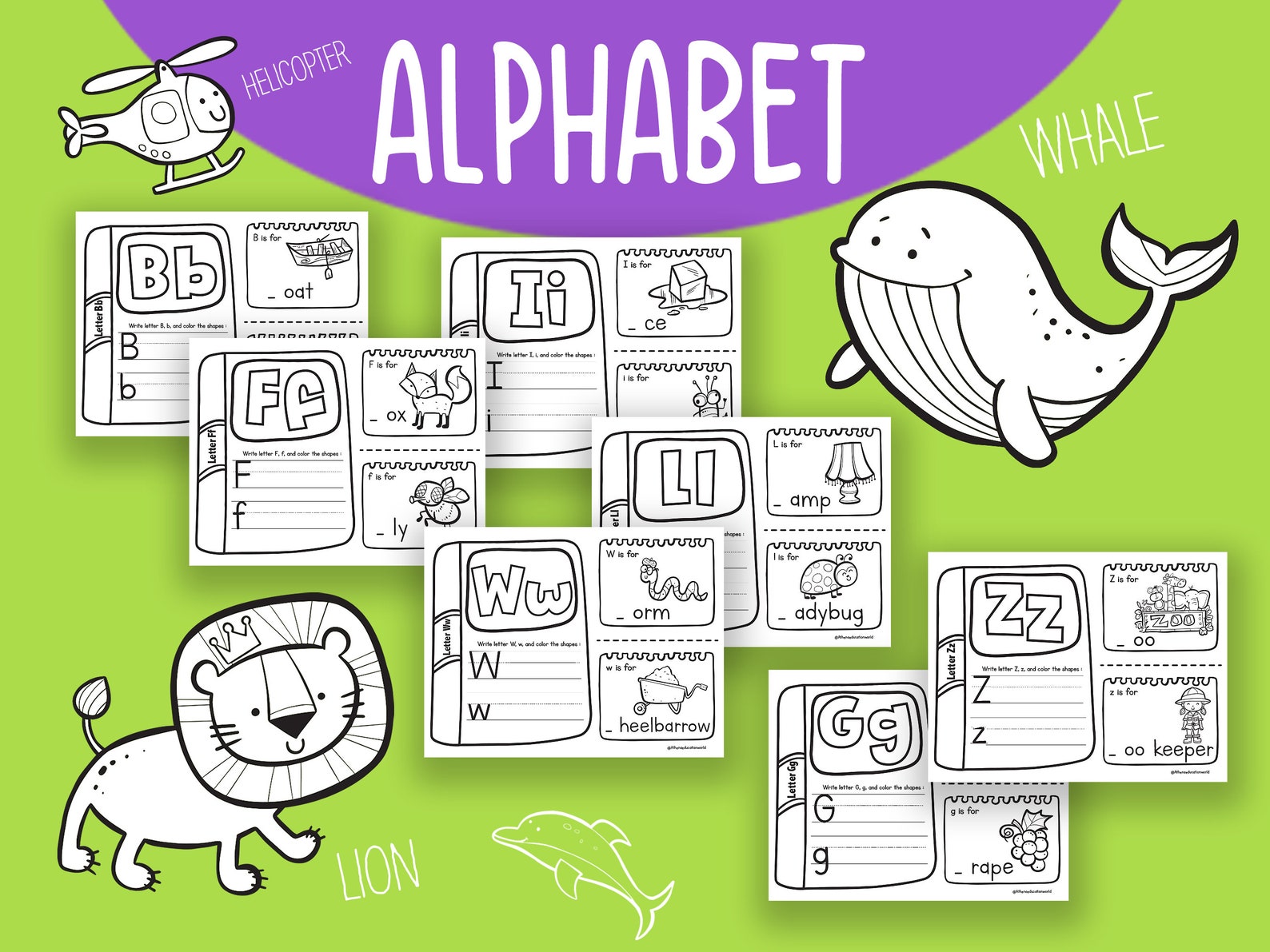 Preschool Pre-k + Kindergarten Alphabet Bundle, +300 Pages Printable ...