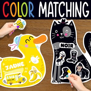 French Color Matching Activity for Kids, Toddler Color Printables ...