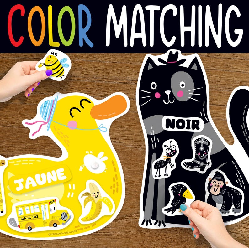 French Color Matching Activity for Kids, Toddler Color Printables ...