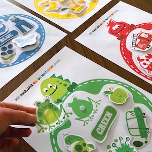 Color Matching Busy Book, Printable Activity,color Sorting Toddler Game ...