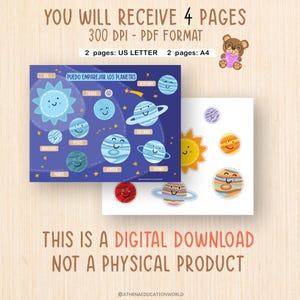 Spanish Solar System Worksheet, Homeschool Printables, Kindergarten ...