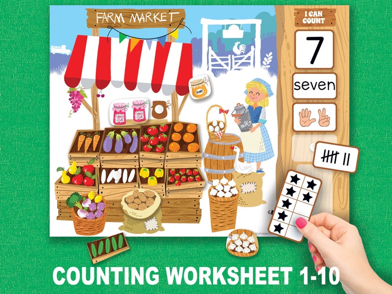 Montessori Counting Worksheet, Number Tracing Activity, Homeschool Math ...