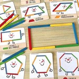 Popsicle Stick Shapes Activity,fun Learning Toddler Activity,preschool ...