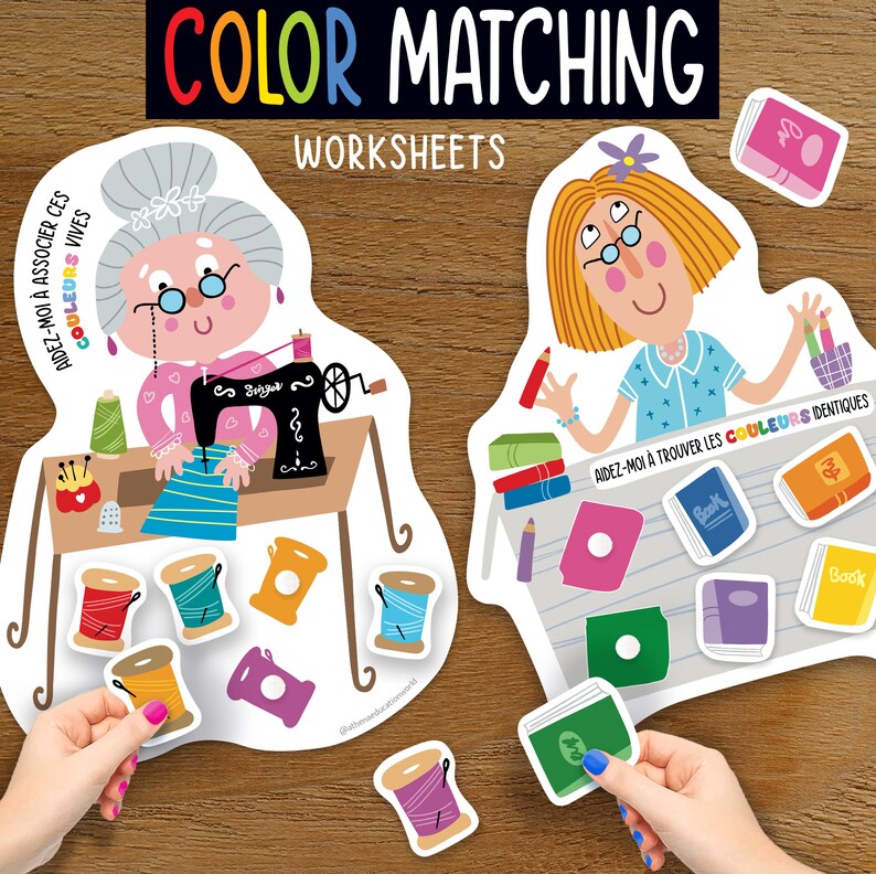 French Color Matching Activity for Kids, Toddler Color Printables ...