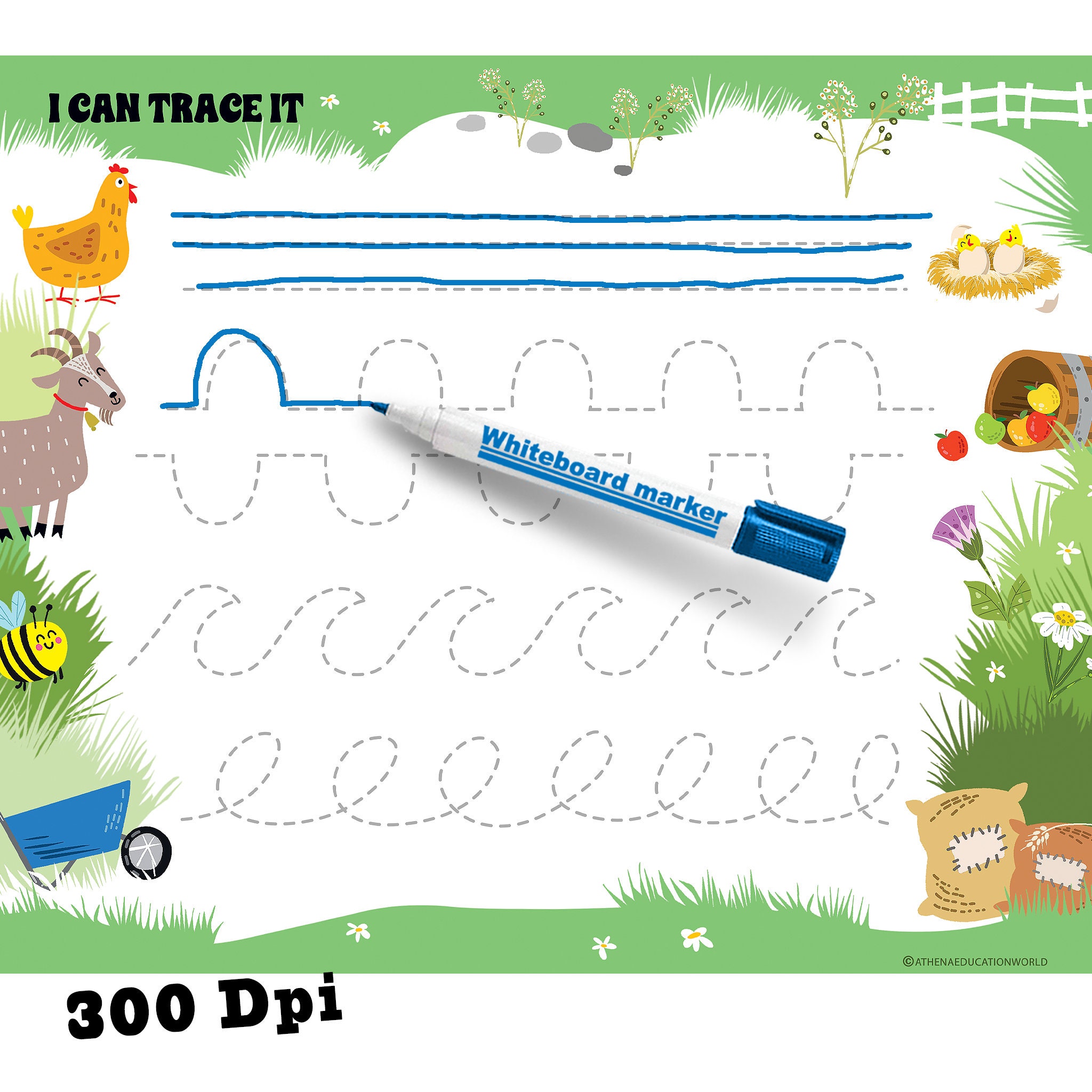 Pre Handwriting Line Tracing Worksheetspreschool Printable - Etsy