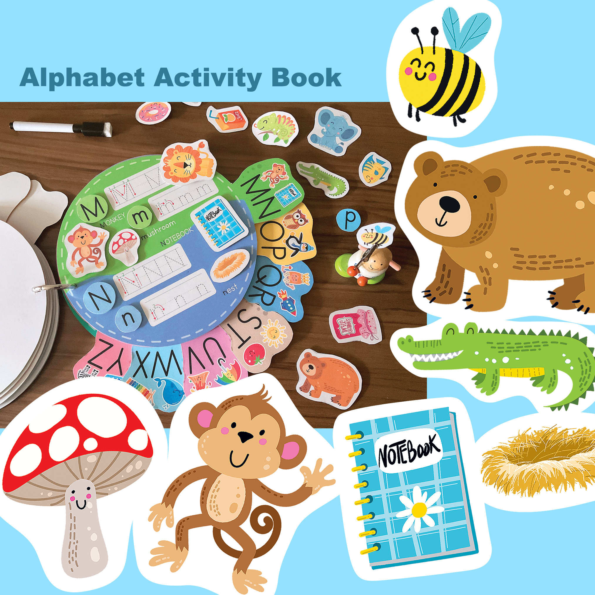 Preschool Alphabet Sticker Book I'd Like To Share My Toddler Busy Book ...