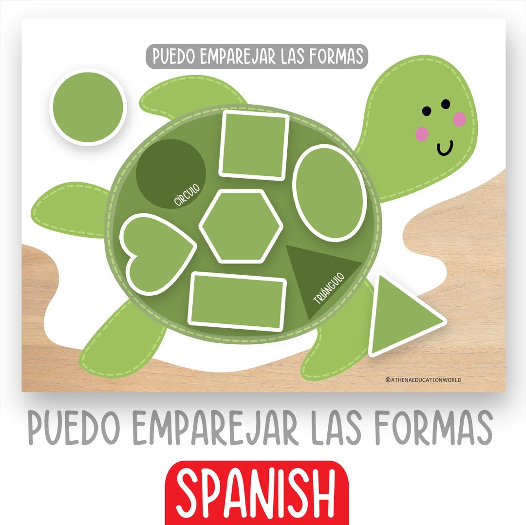 Spanish Cute Shape Activity, Shapes Printable Worksheet, Learning ...