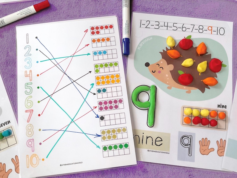Counting and Numbers Play Dough Mats Printable Preschool Activities ...