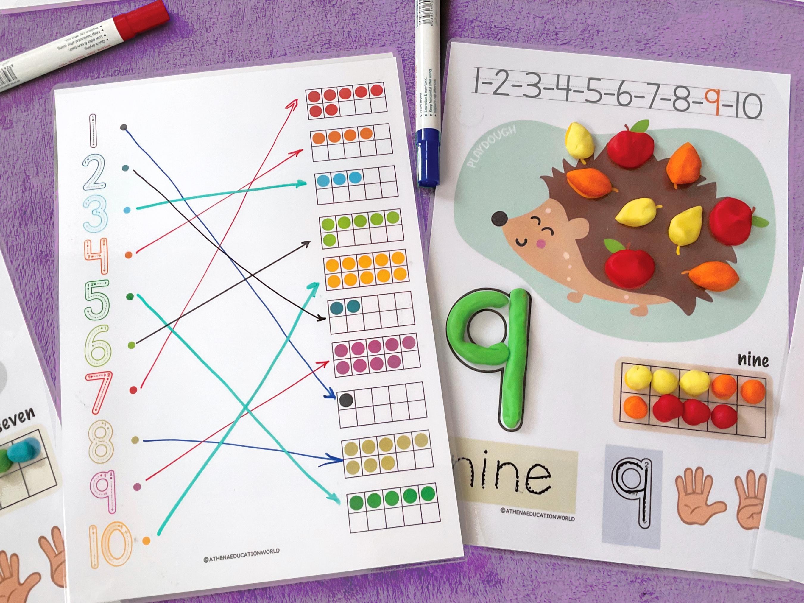 Playdough Counting Mats 1-10 Printable, Preschool Math Activity ...
