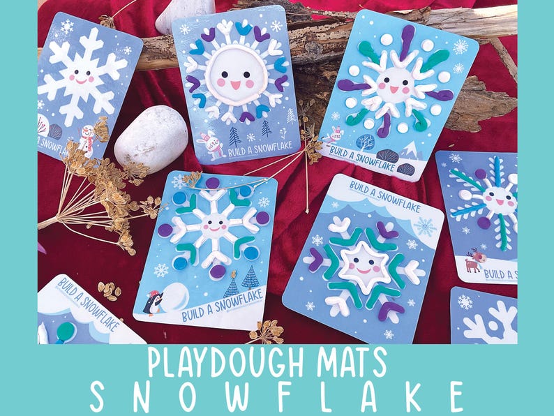 Snowflakes Play Dough Mats Montessori Winter Activities Printable ...