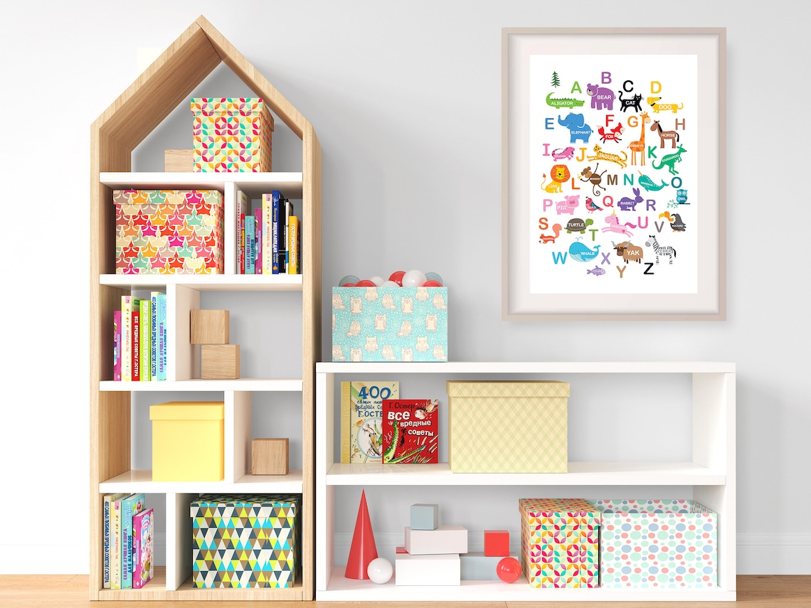 Cute Animal Alphabet Poster Print, Baby Kids Room Wall Art, Children's ...