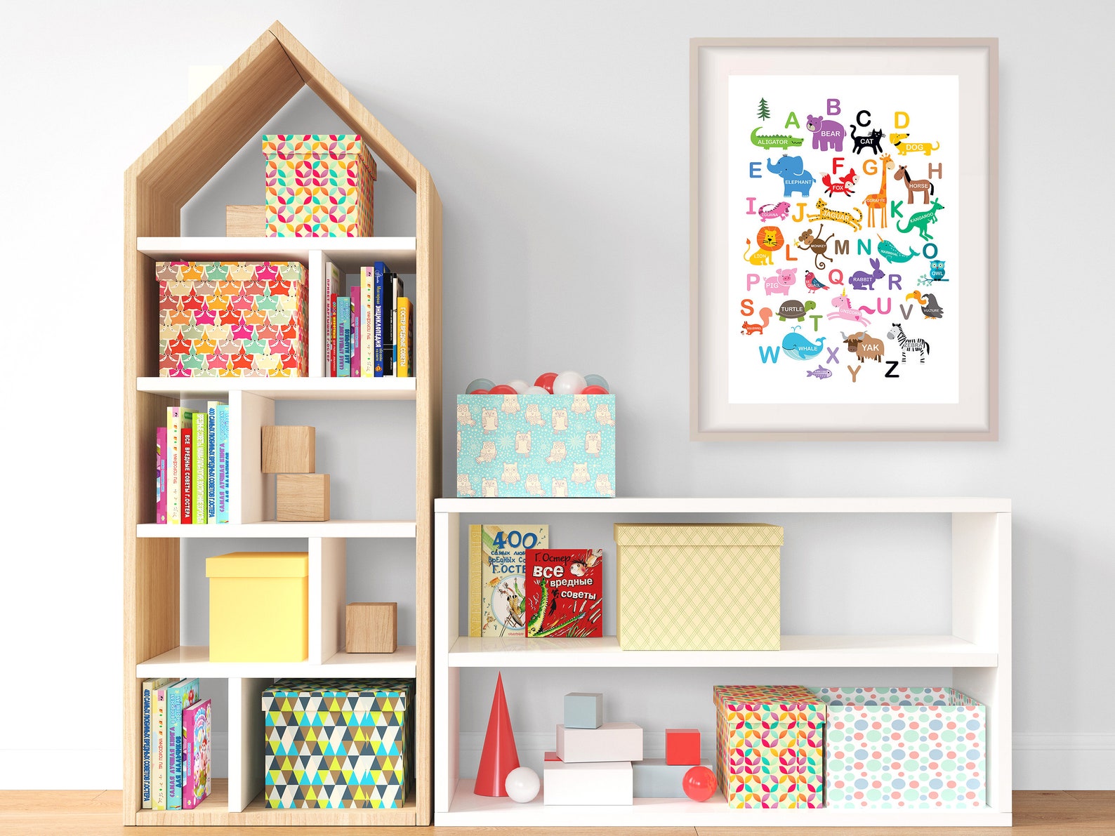 Cute Animal Alphabet Poster Print, Baby Kids Room Wall Art, Children's ...