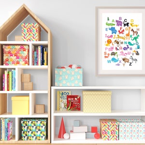 Cute Animal Alphabet Poster Print, Baby Kids Room Wall Art, Children's ...