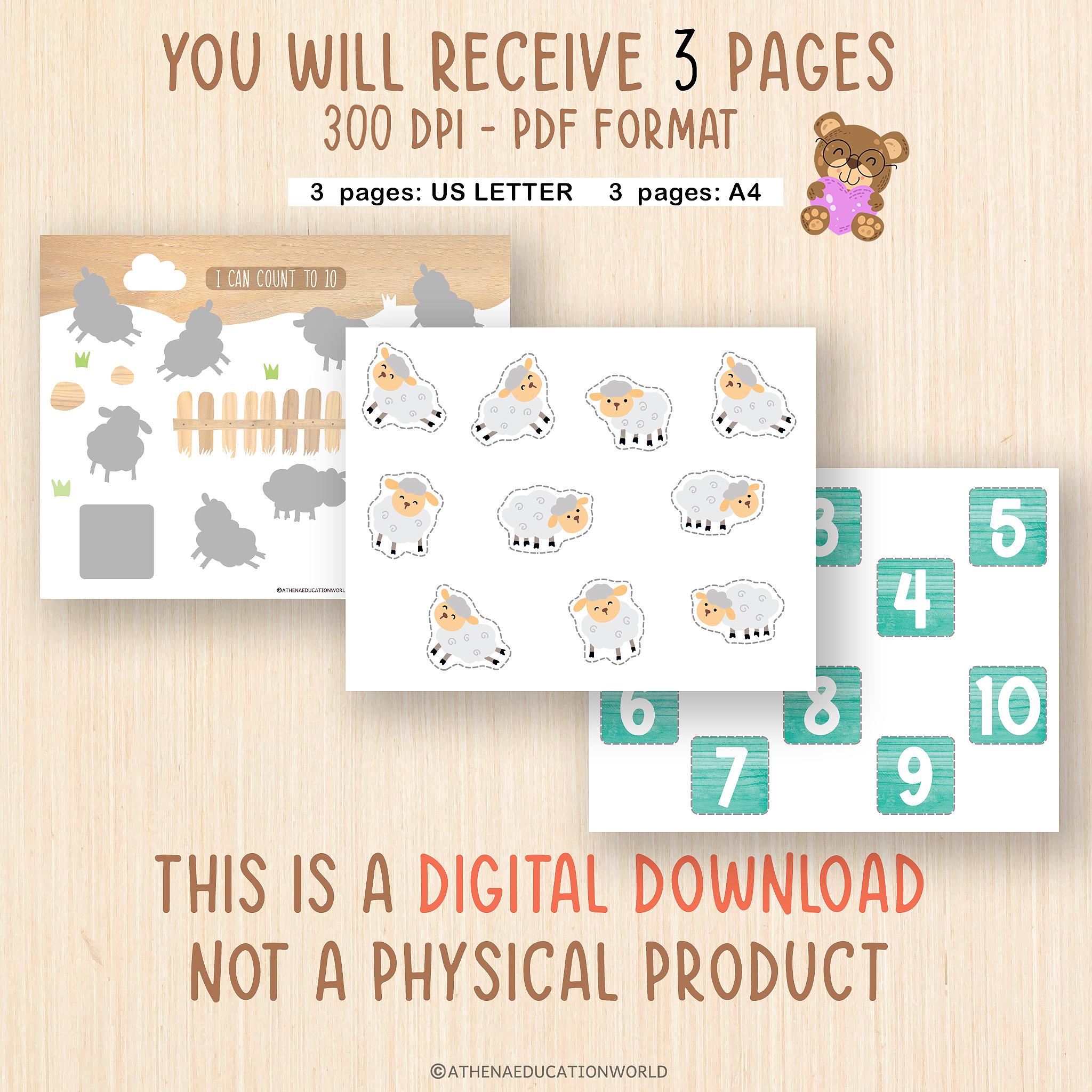 Montessori Counting Sheep Activity Printable,numbers Activity,toddler ...