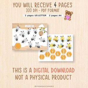 Montessori Counting Worksheet, Number Tracing Activity, Homeschool Math ...