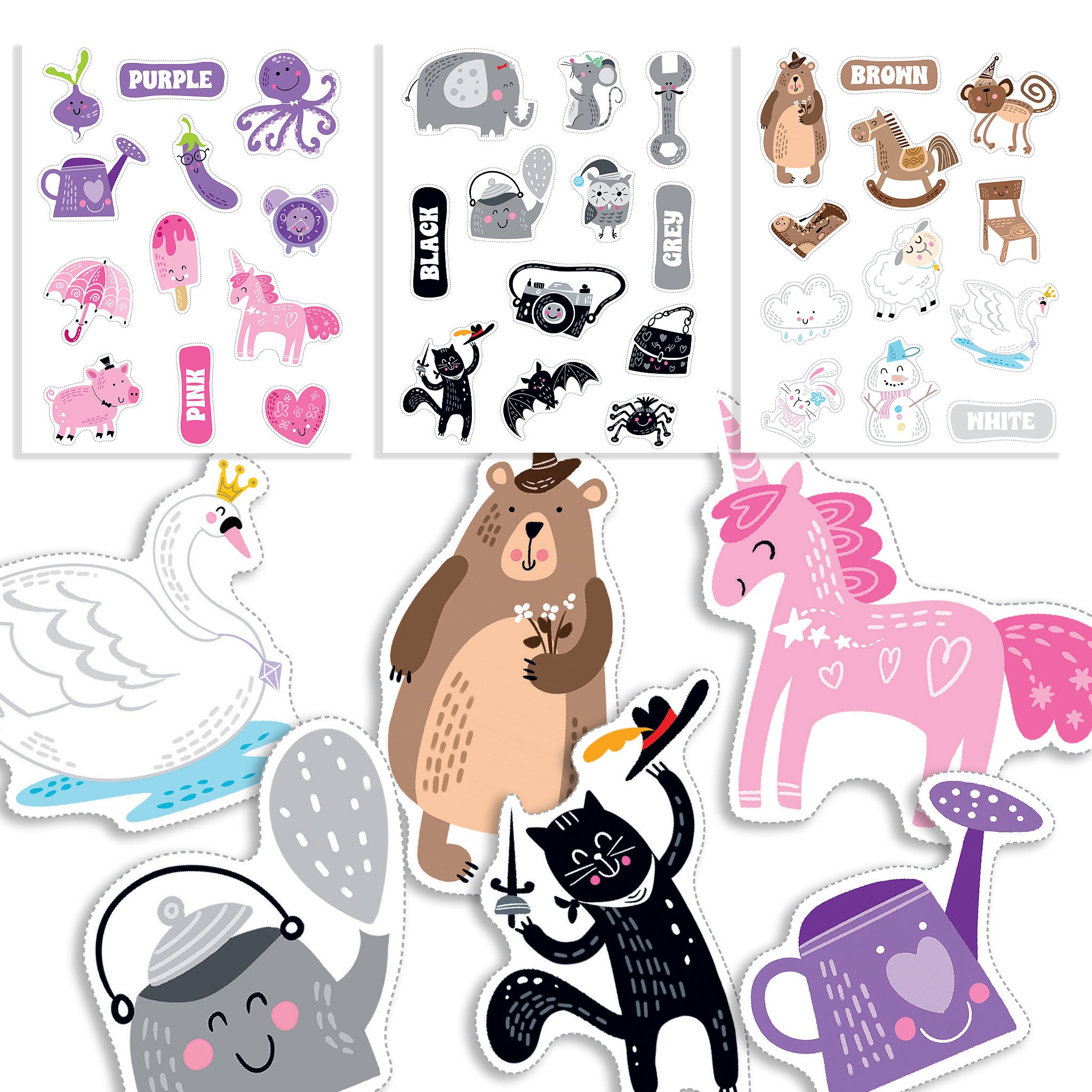 Color Matching Busy Book, Printable Activity,color Sorting Toddler Game ...