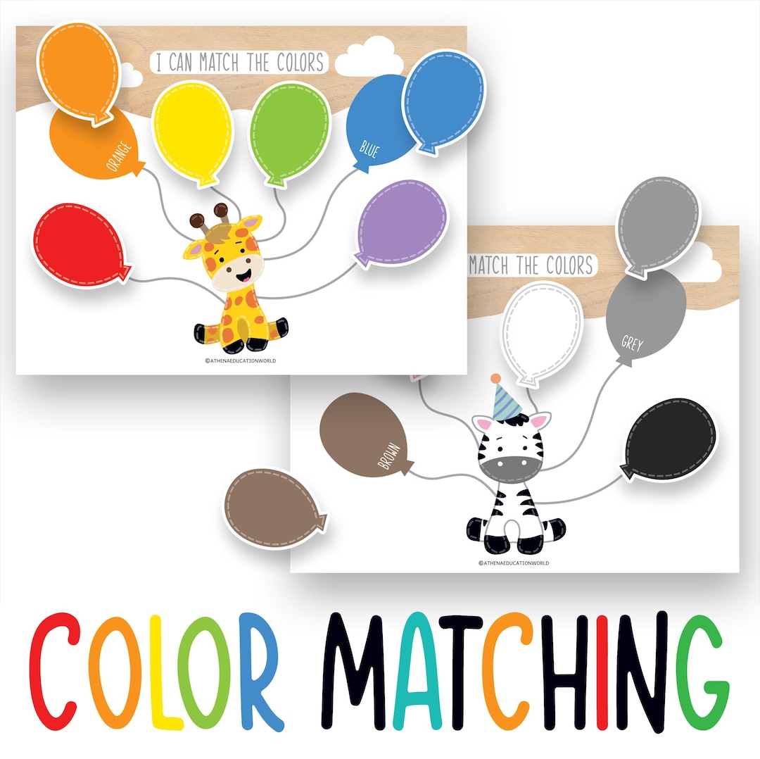 Color Matching Worksheets, Sorting Colors Balloon, Color Sorting Game ...