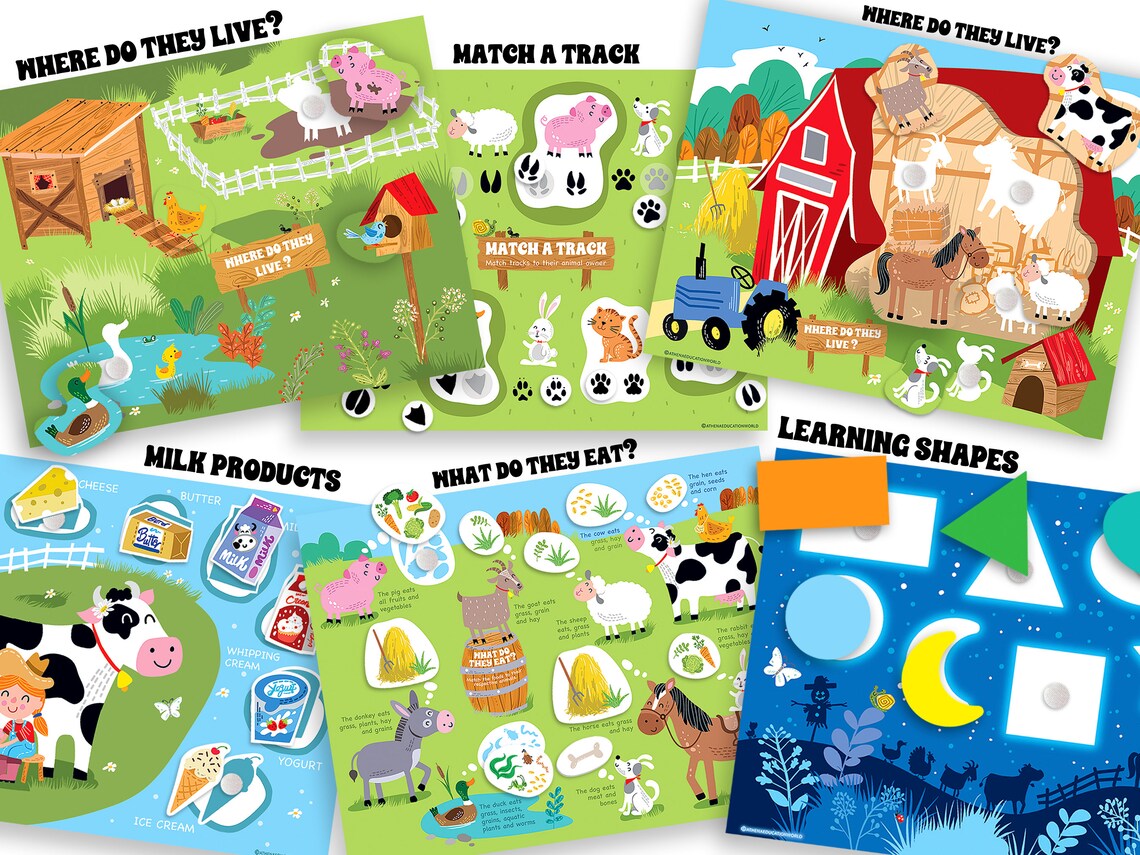 Farm Busy Book Printable Kids Farm Educational Activity Book - Etsy