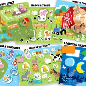 Farm Busy Book Printable, Kids Farm Educational Activity Book,toddler ...