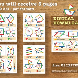 French Popsicle Stick Shapes Activity: Montessori Printable (digital ...