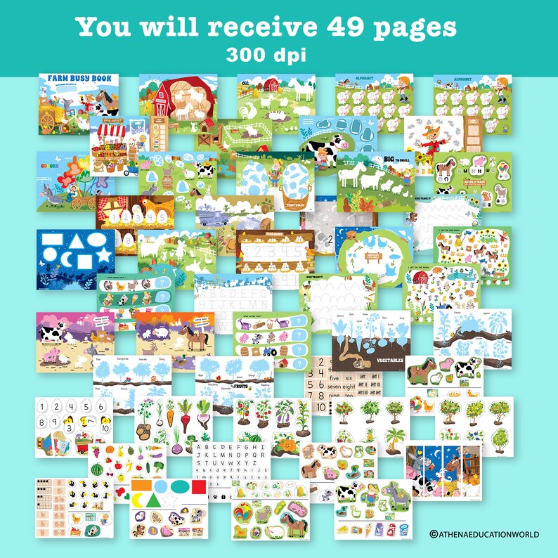Farm Busy Book Printable, Toddler Activities, Preschool Learning Binder ...