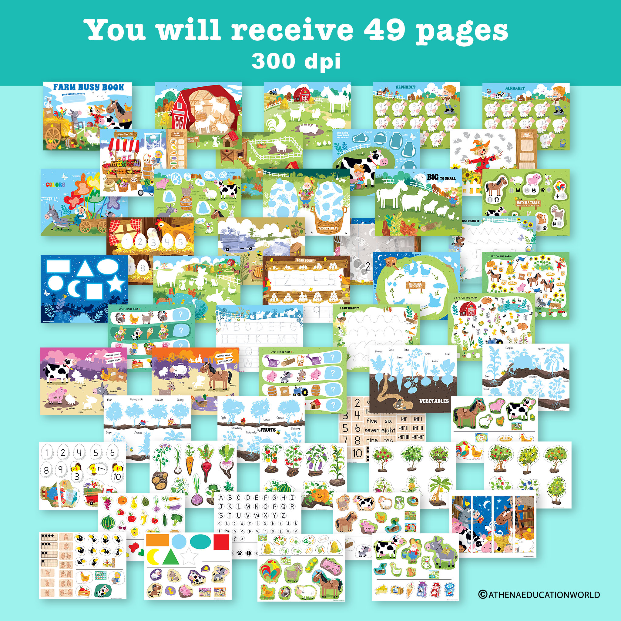 Farm Busy Book Printable Kids Farm Educational Activity Book - Etsy