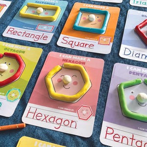 Shapes Playdough Mats, Toddler Preschool Kindergarten Play Dough Mat ...