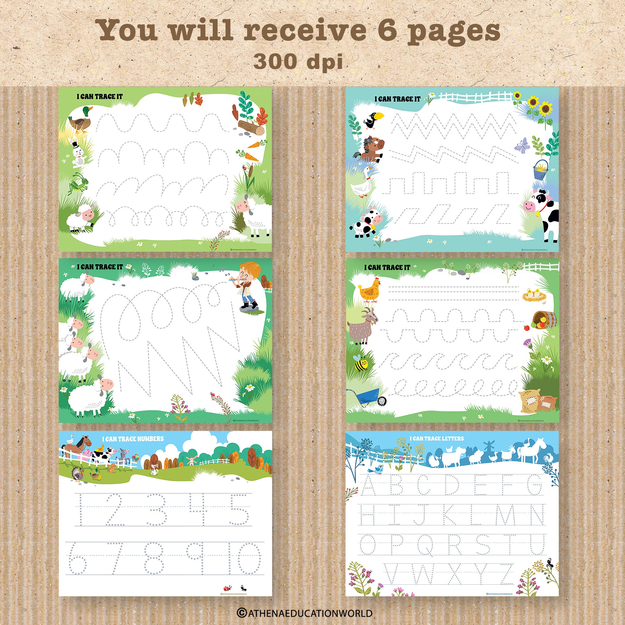 Pre Handwriting Line Tracing Worksheets,preschool Printable Bundle ...