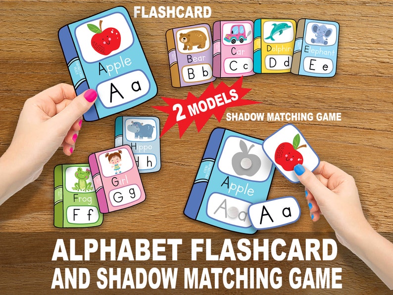 Alphabet Flashcard and Shadow Matching Game, Learning Alphabet ...