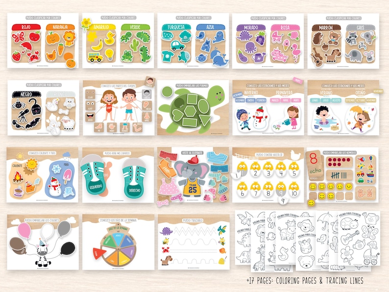 Spanish Busy Book Printable,toddler Learning Binder,homeschool ...