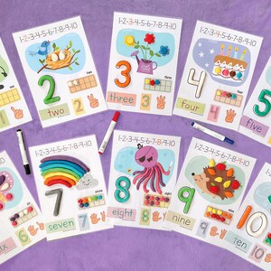 Counting and Numbers Play Dough Mats Printable Preschool Activities ...