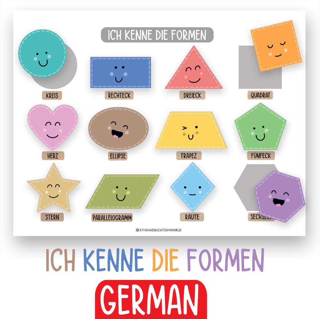 German Cute Shape Matching Activity, Shapes Printables, Learning Shapes ...
