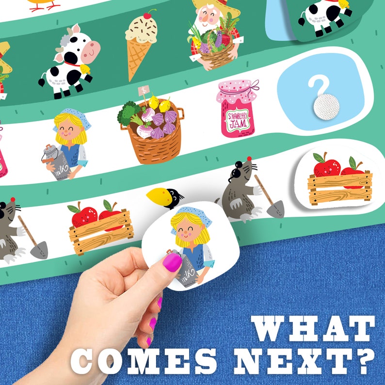 Farm Animals Spy and Patterns, Preschool Game, Velcro Game, Montessori ...