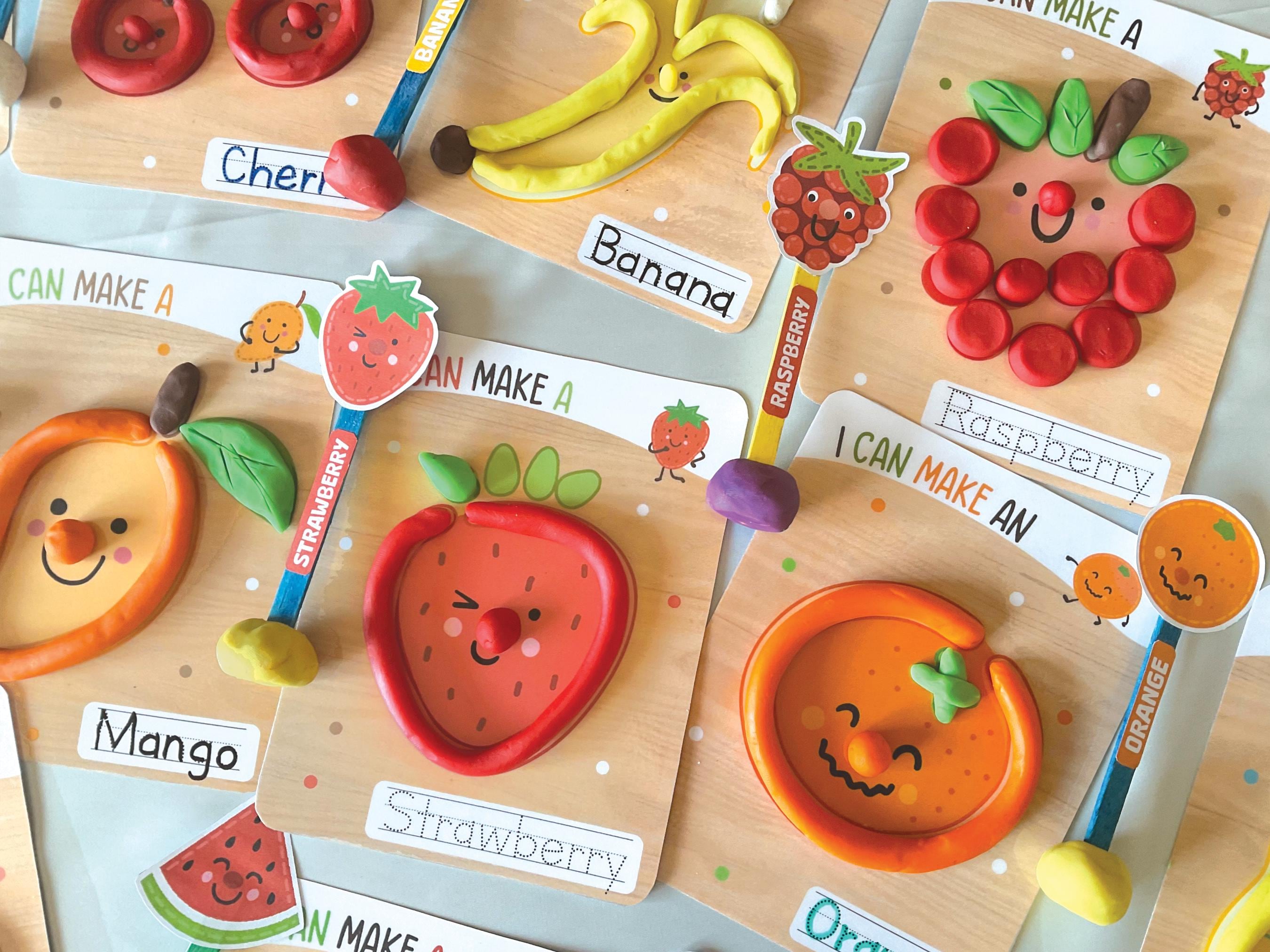 Playdough Mats Fruits Printable,fun Activity for Kids,learn Fruits With ...