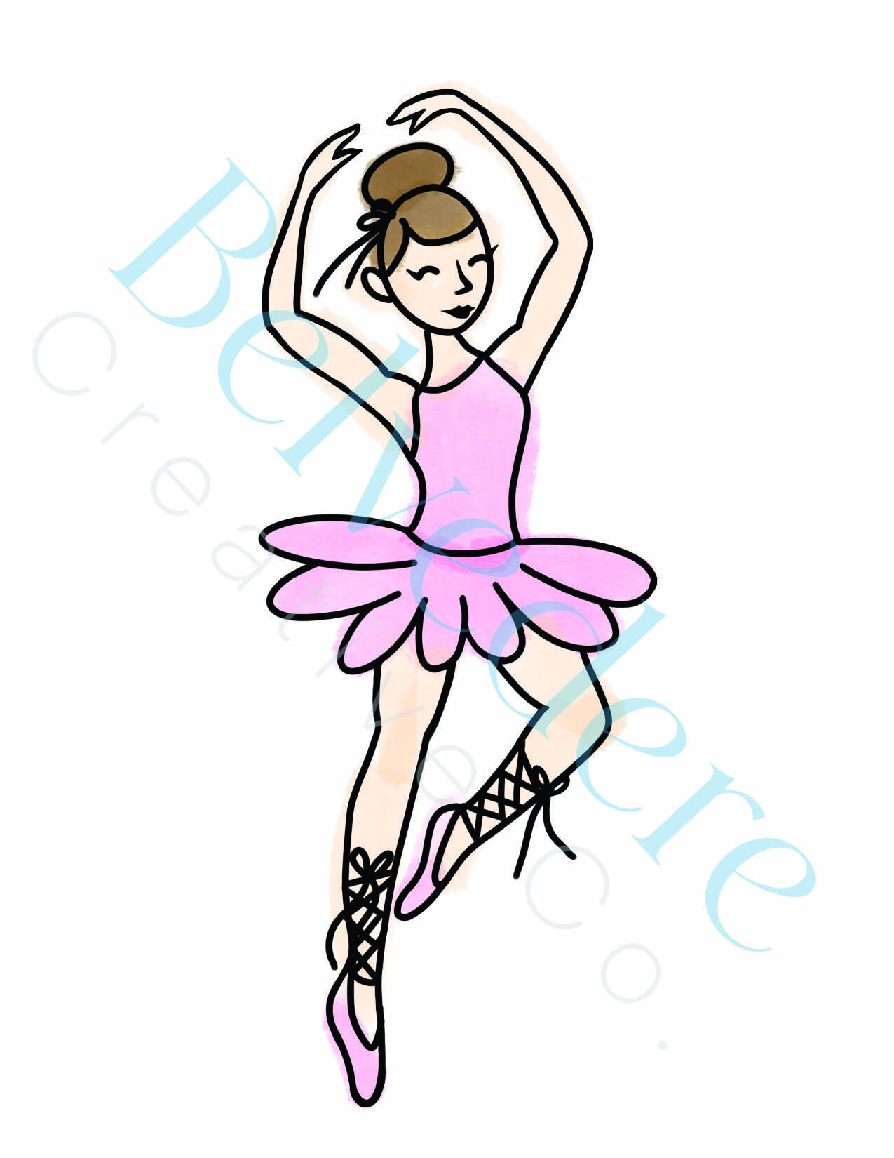 Ballerina Graphic Illustration Clip Art - Etsy