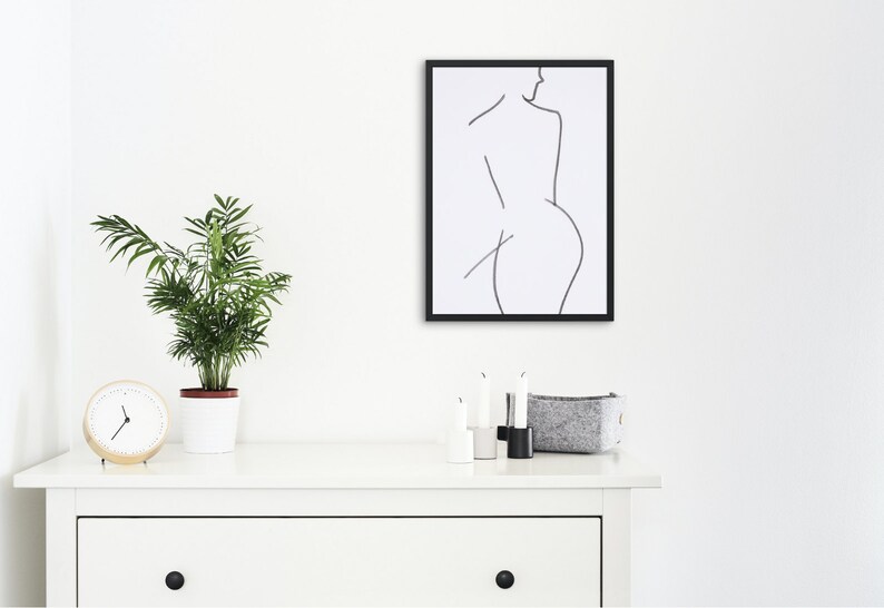 Line Woman Back Drawing PRINTABLE Wall Art, Line Drawing , Female ...