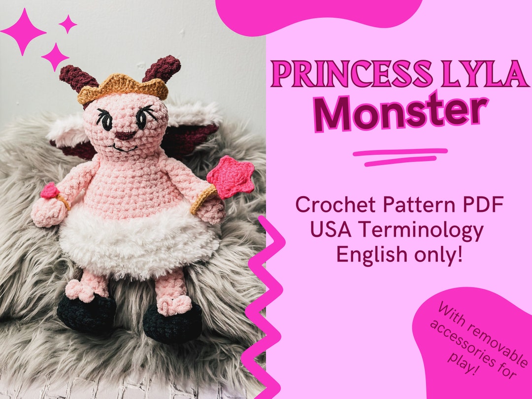 Cute Monster PDF Crochet Pattern // Princess Monster, Stella's Monsters ...